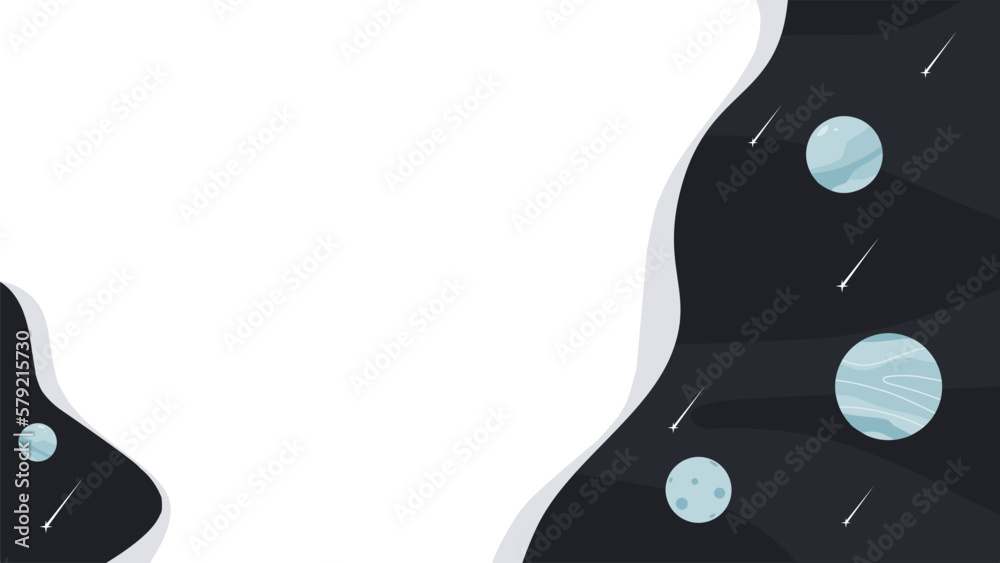 simple outer space vector background in flat design with copy space for ...