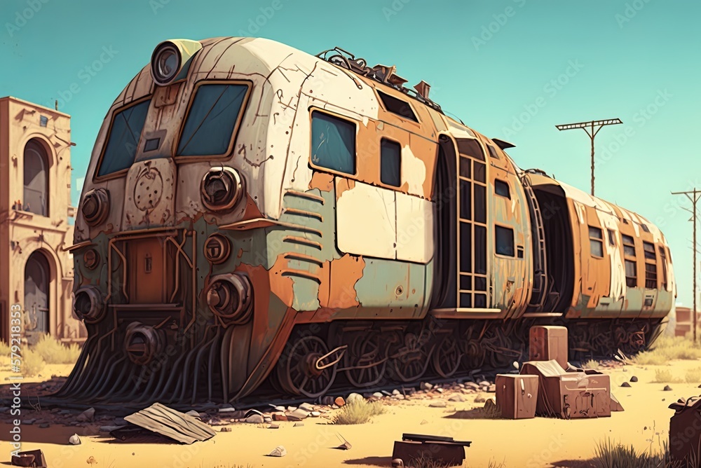 Captured in Lebanon are the skeletons of antique trains at a railroad ...