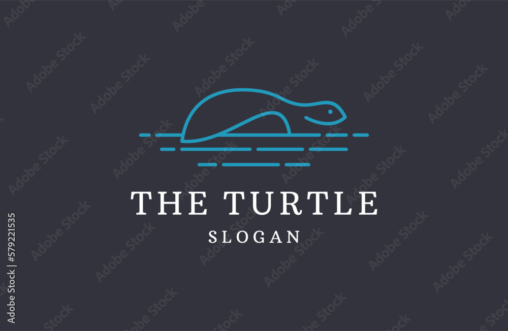 Turtle logo design. Modern icon. Sea turtle illustration. line art icon ...