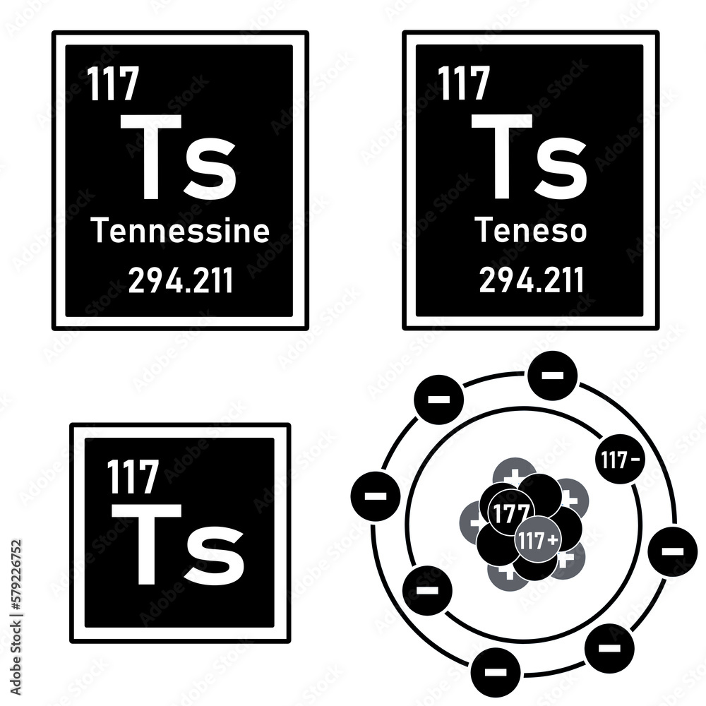 Icon of the element Tennessine of the periodic table with ...