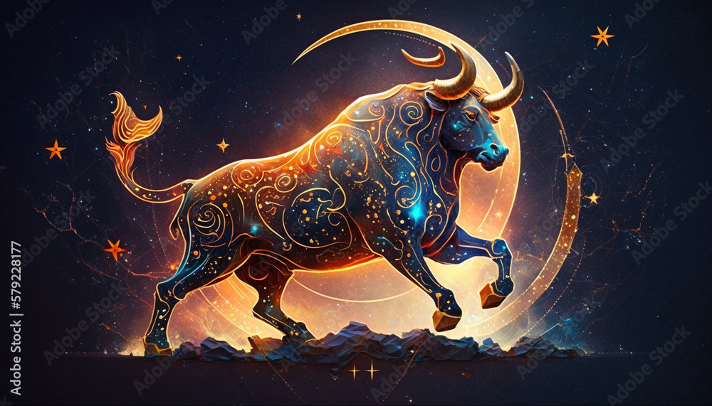 Zodiac Signs: Passionate Taurus in Bold Colors and Motifs, Lit by Fiery ...