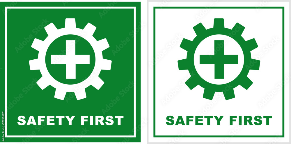 safety first signage logo design printable sign for safety workplace ...