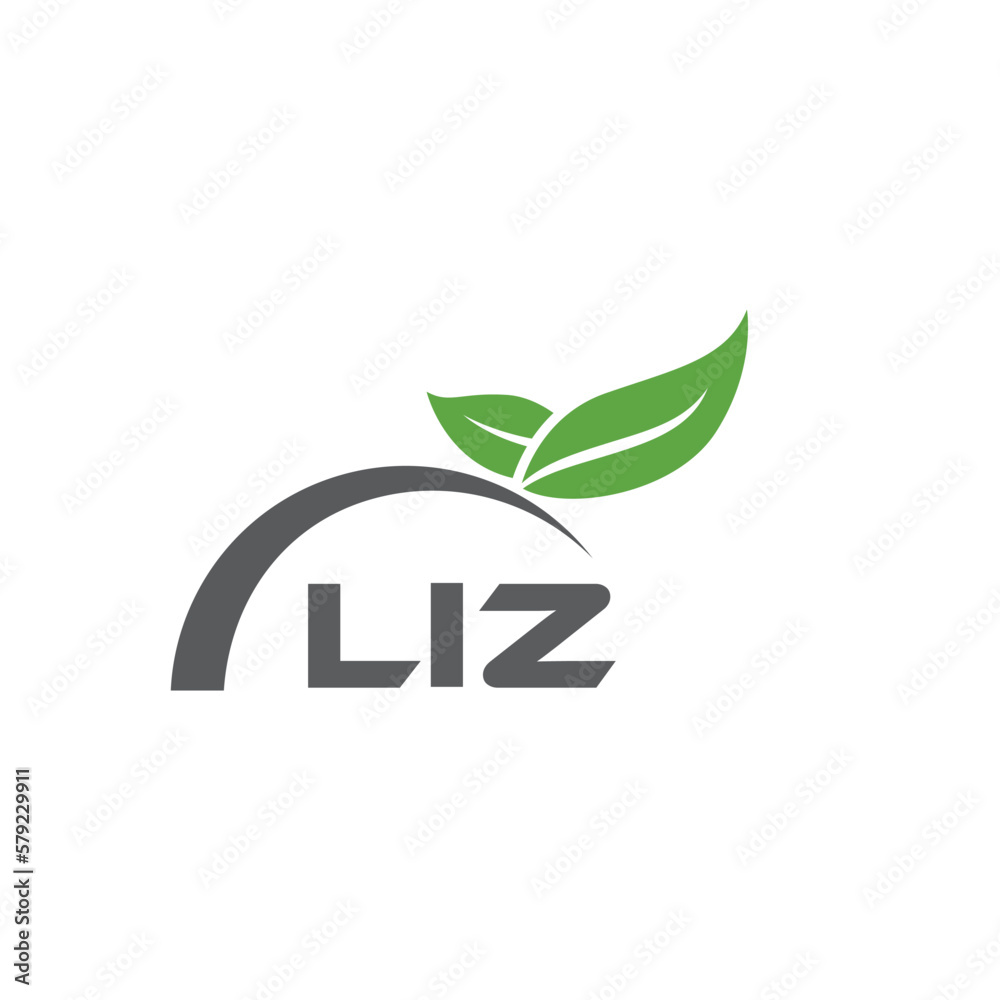 LIZ letter nature logo design on white background. LIZ creative ...
