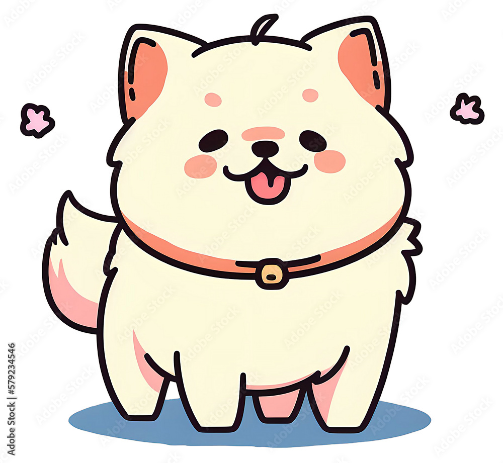 Cute chibi dog png. Generative AI Stock Illustration | Adobe Stock