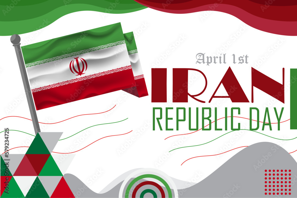 Iran national day banner with its name in Persian calligraphy. Iranian ...