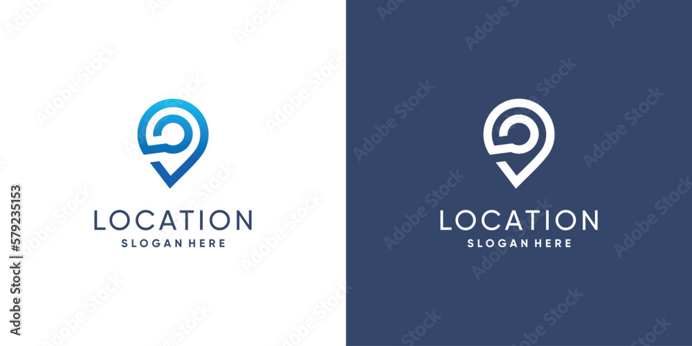 Pin location logo design with creative modern idea Stock Vector | Adobe ...