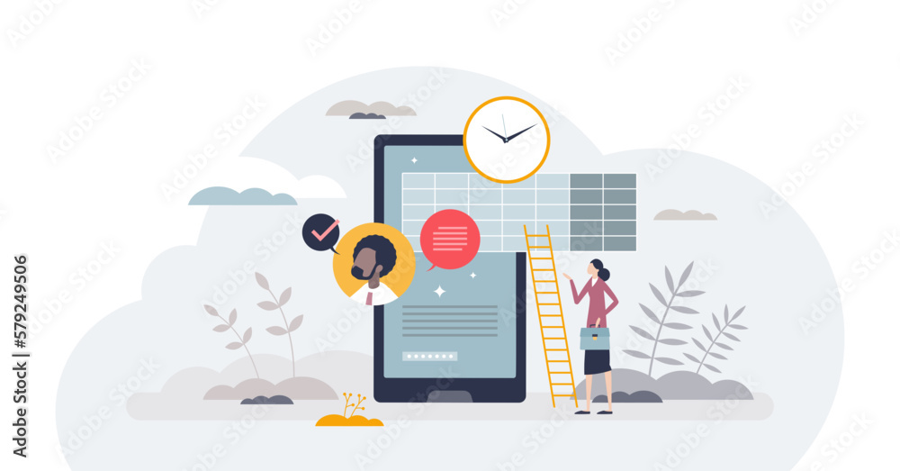 Timesheets usage in phone for effective time management tiny person ...