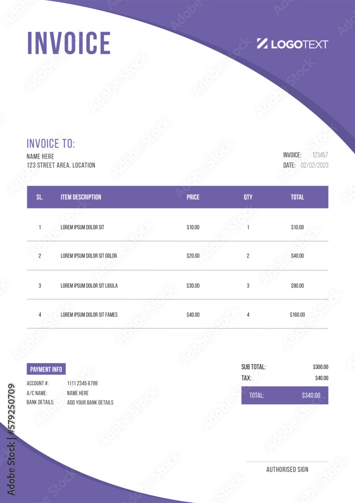 Fototapeta mapa świata dla dzieci Corporate Invoice Design Template ...