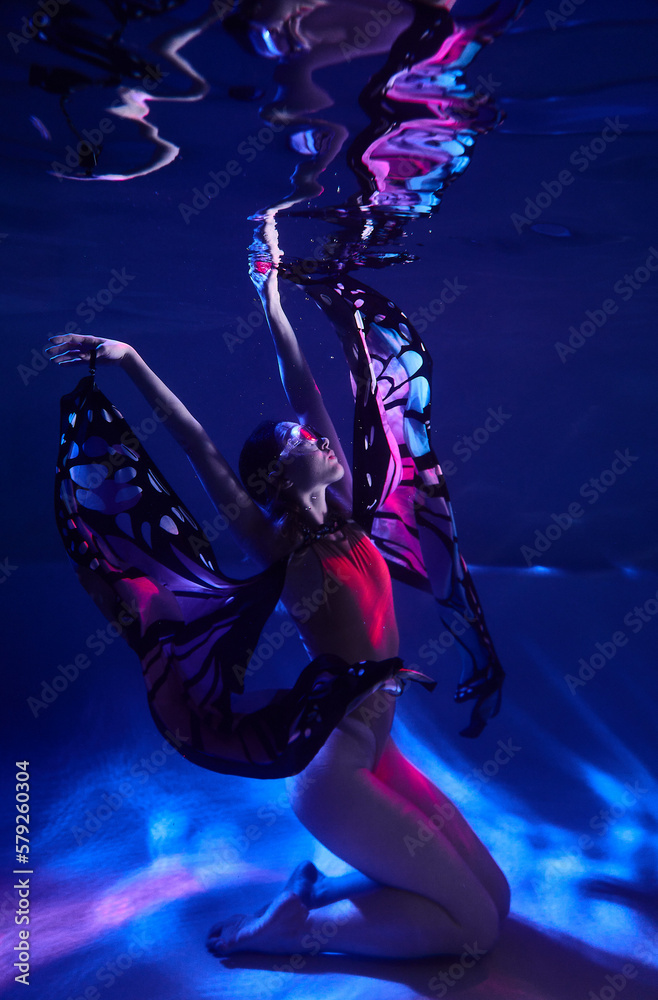 Foto de beautiful cosplay girl in a butterfly costume with wings ...