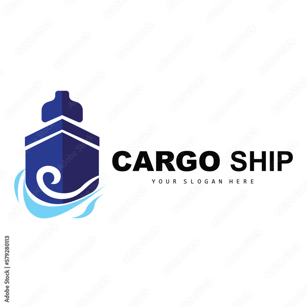 Cargo Ship Logo, Fast Cargo Ship Vector, Sailboat, Design For Ship ...