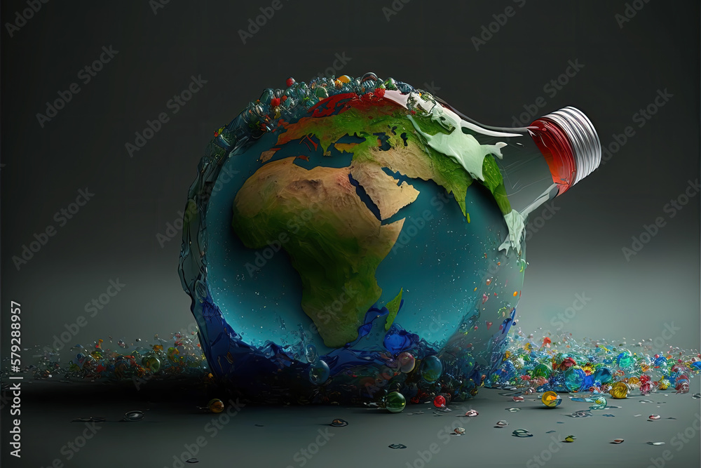 The Planet earth is made of Plastic and garbage. Concept of ...