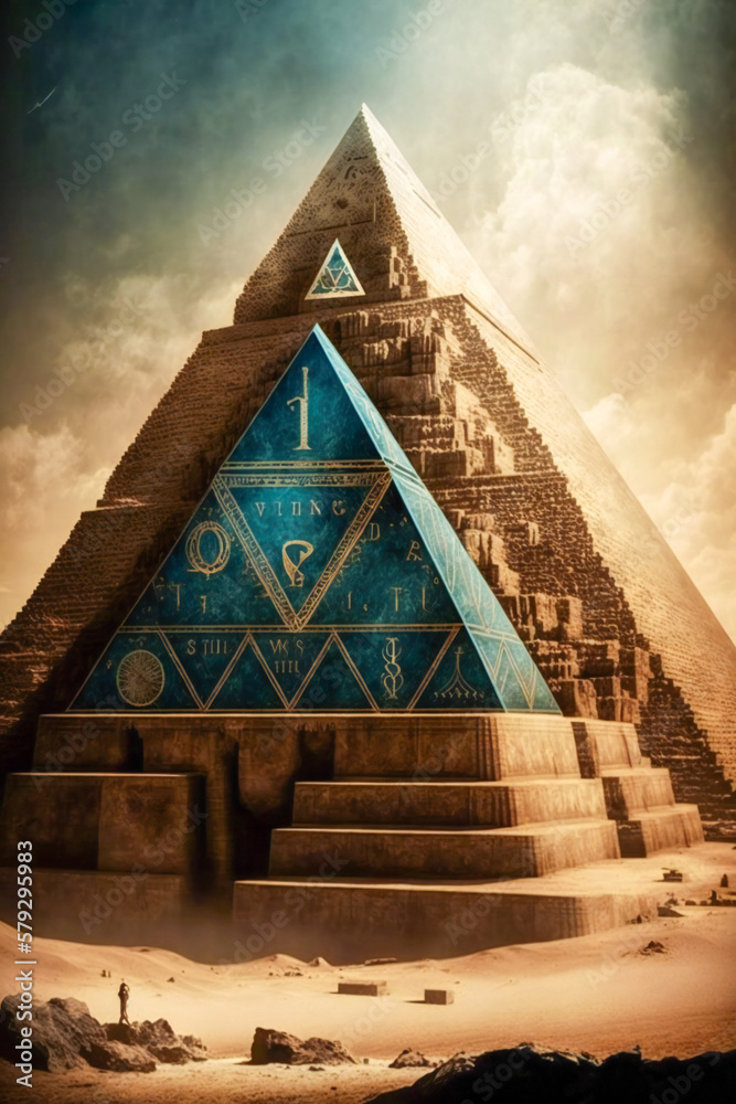 Pyramid with astrology and esoteric symbols on it. Esoteric, ancient ...