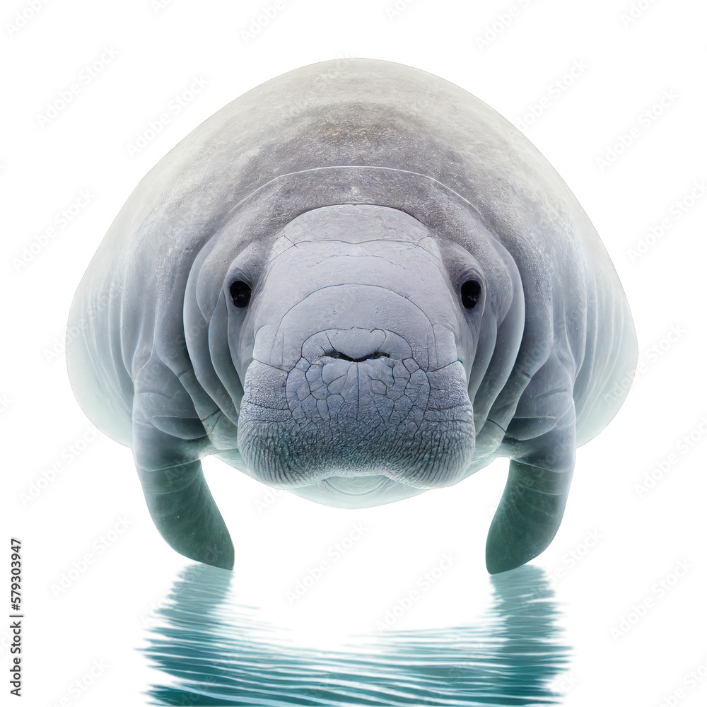 manatee face shot , isolated on transparent background cutout ...