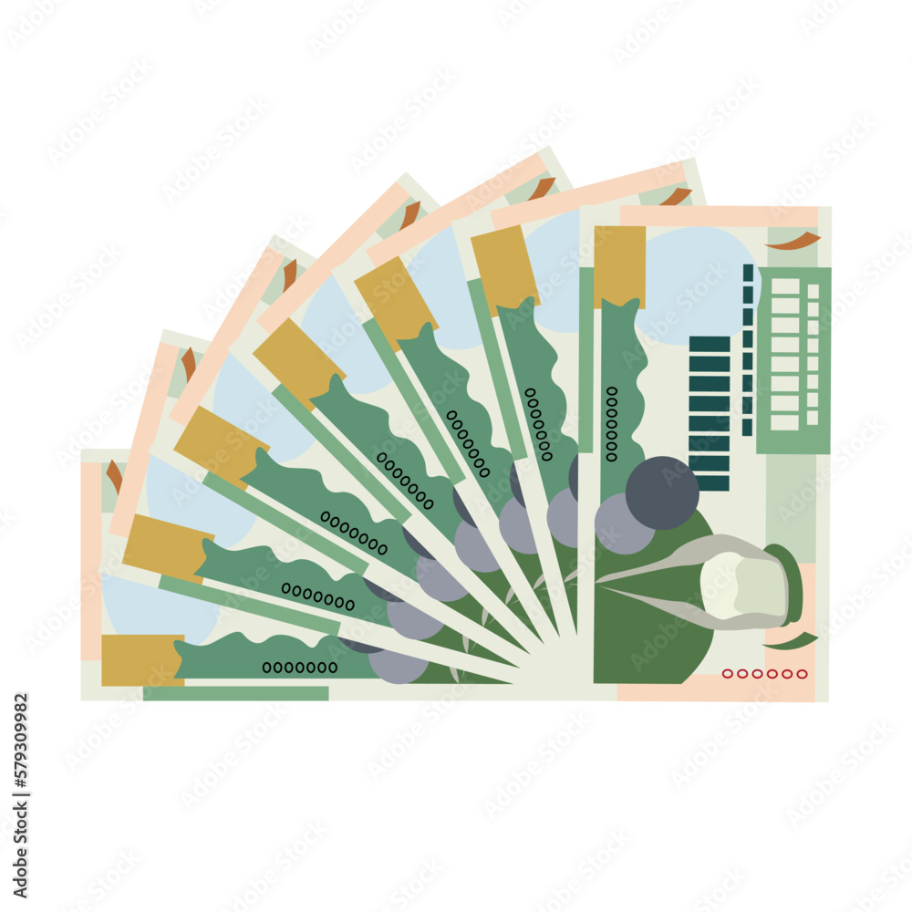 Jordanian Dinar Vector Illustration. Jordan, West Bank money set bundle ...