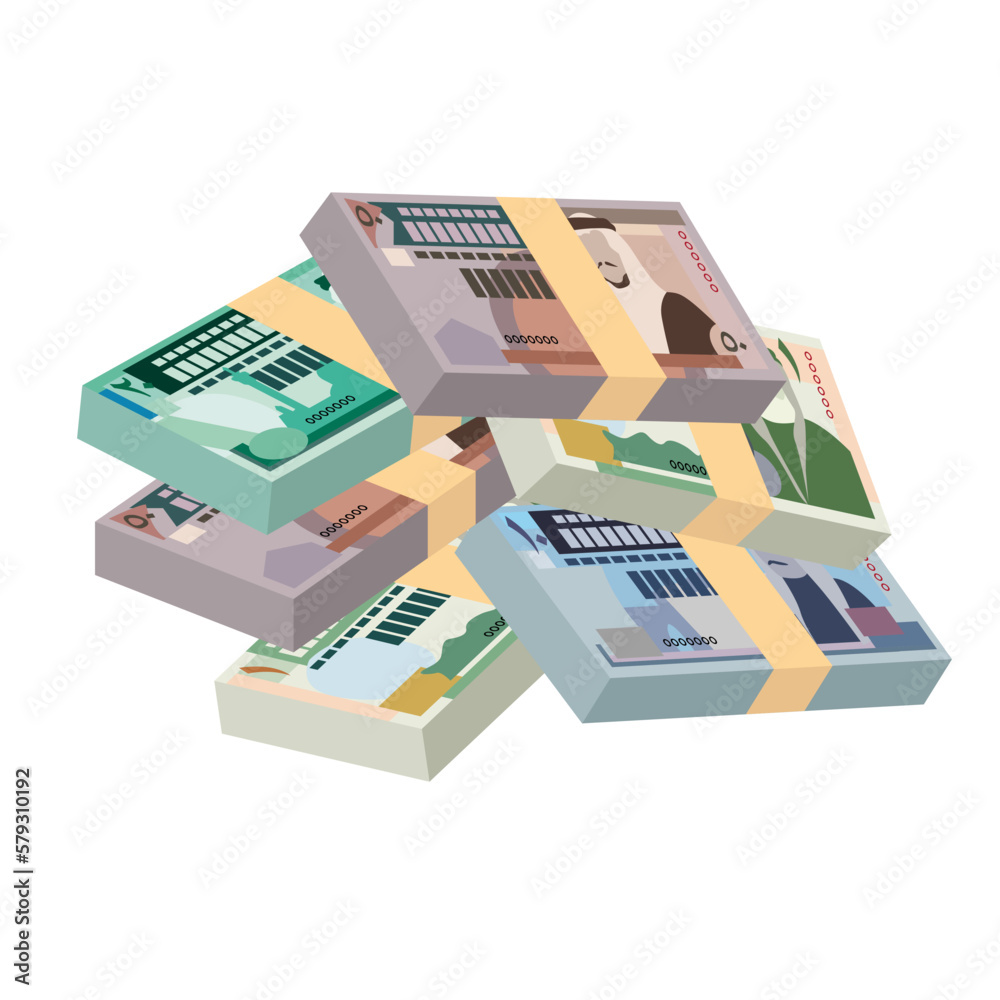 Jordanian Dinar Vector Illustration. Jordan, West Bank money set bundle ...