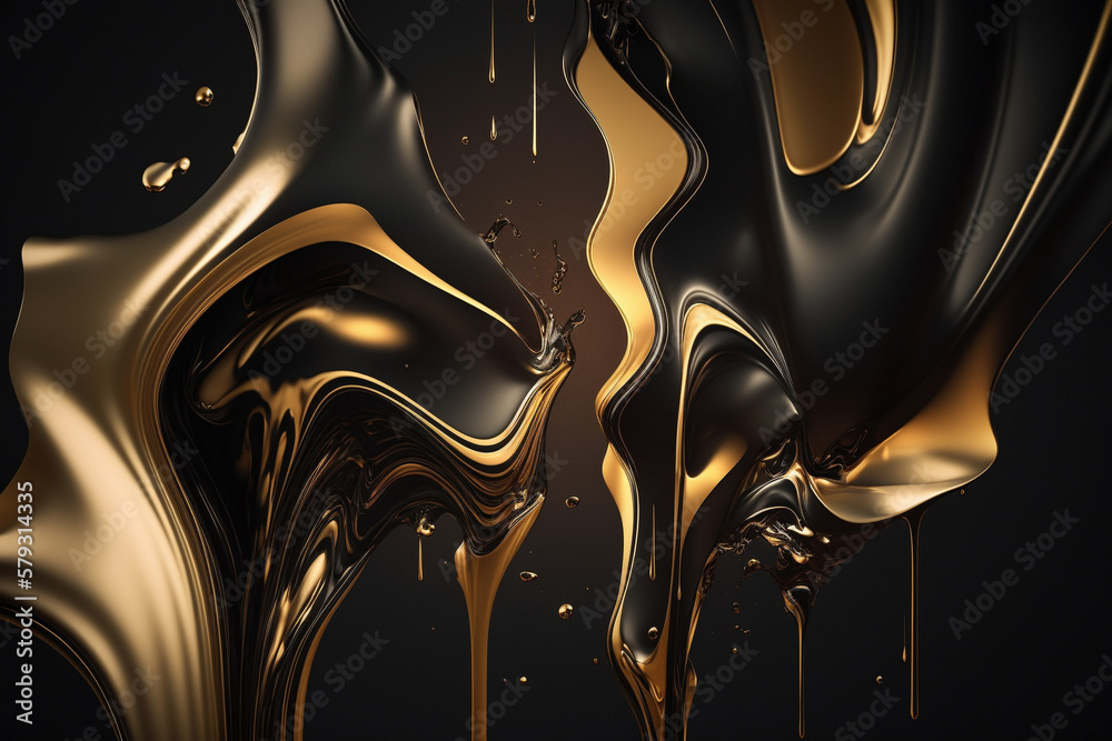 Luxury Gold Fluid Liquid Background with Gonden Metalic texture melted ...