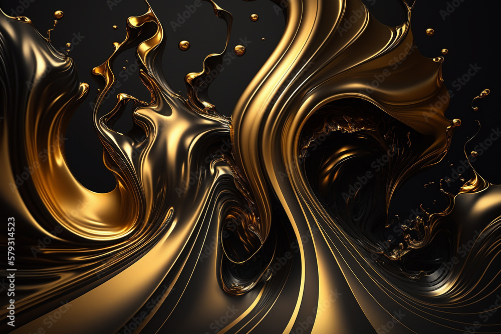 Luxury Gold Fluid Liquid Background with Gonden Metalic texture melted ...