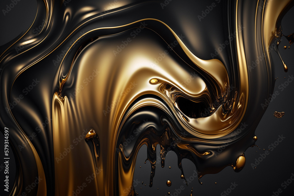 Luxury Gold Fluid Liquid Background with Gonden Metalic texture melted ...