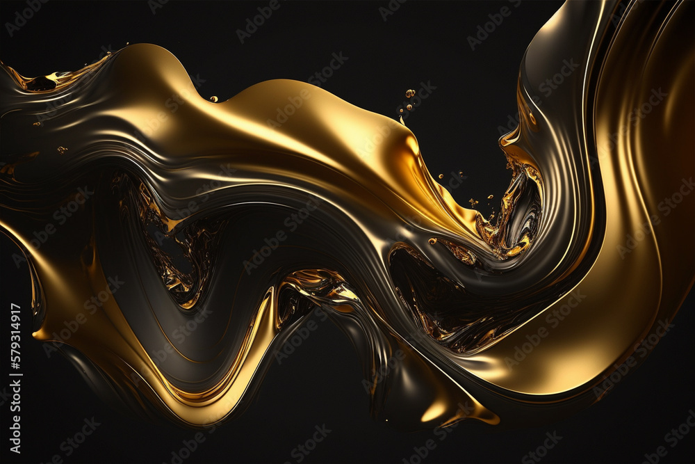 Luxury Gold Fluid Liquid Background with Gonden Metalic texture melted ...