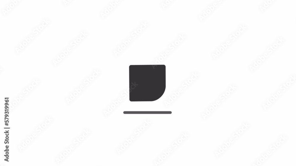 Animated square jumping loader. Bouncing shape. Simple black and white ...