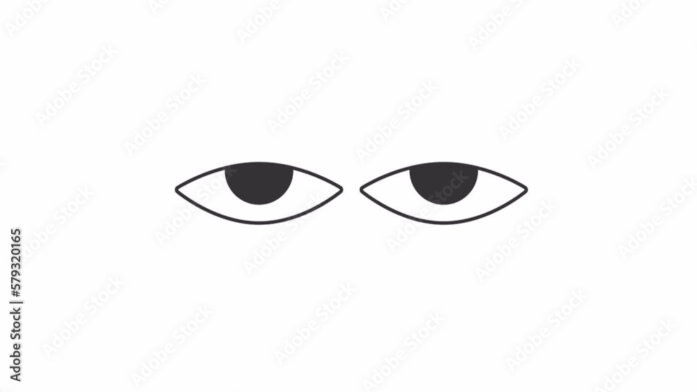 Animated moving eyes loader. Confused looking. Simple black and white ...
