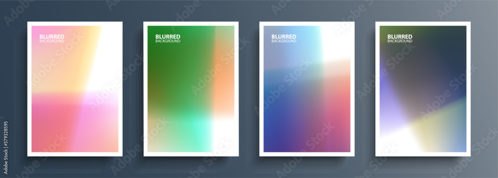 Set of abstract backgrounds with dynamic color gradients. Colored ...
