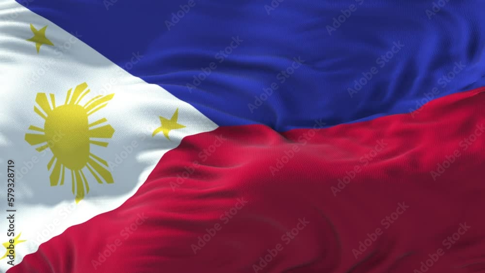 Philippines National Flag. 4K seamless loop animation of the ...