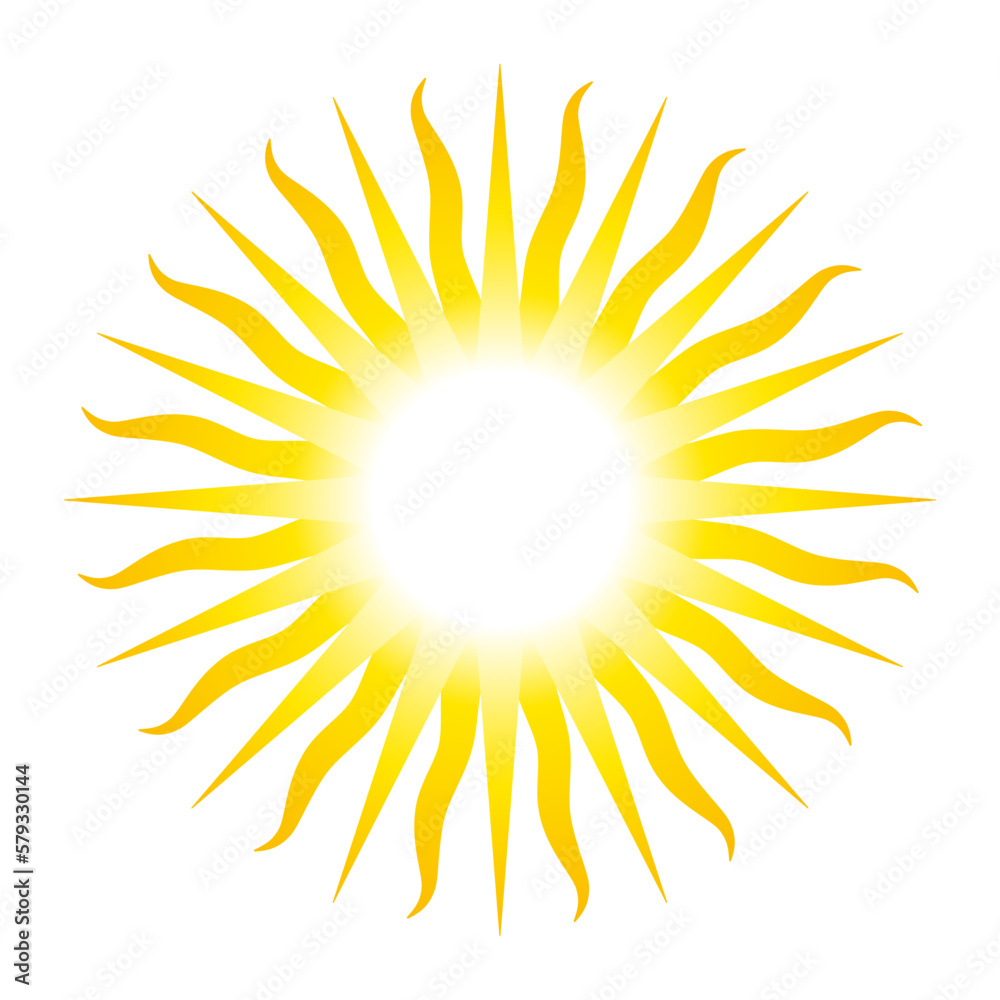 Sun symbol with thirty two rays, analogue to the Sun of May, national ...