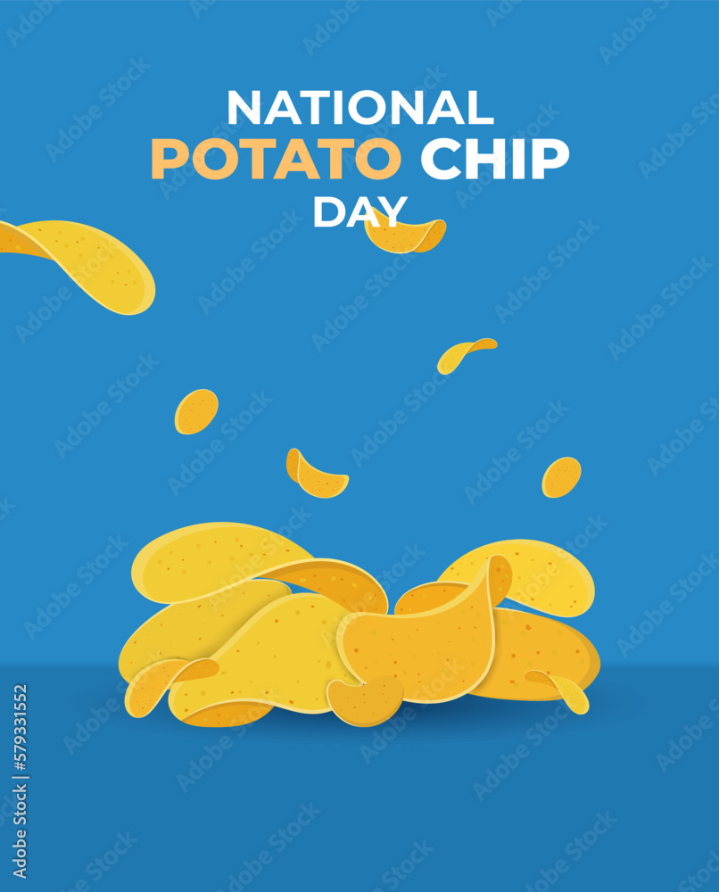 "National Potato Chip Day" Vertical Background Banner Design Theme ...