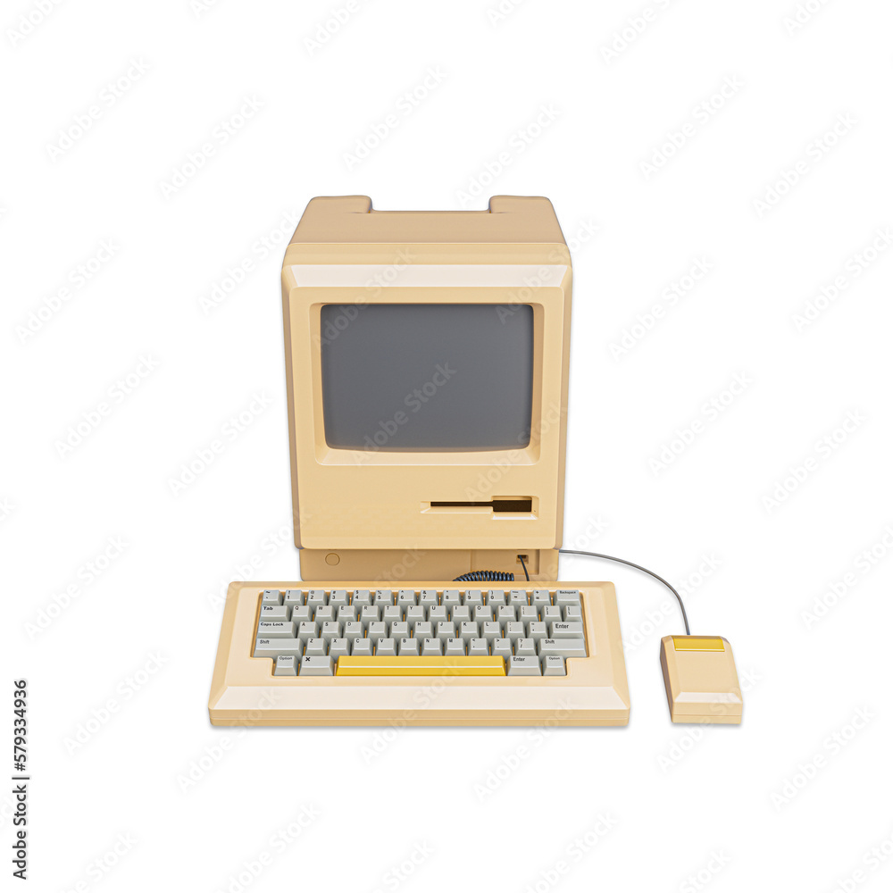 World's first Apple Macintosh computer. Old vintage desktop Macintosh ...