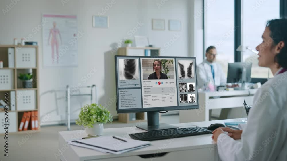 Video „Female Professional Doctor is Having an Online Appointment With ...