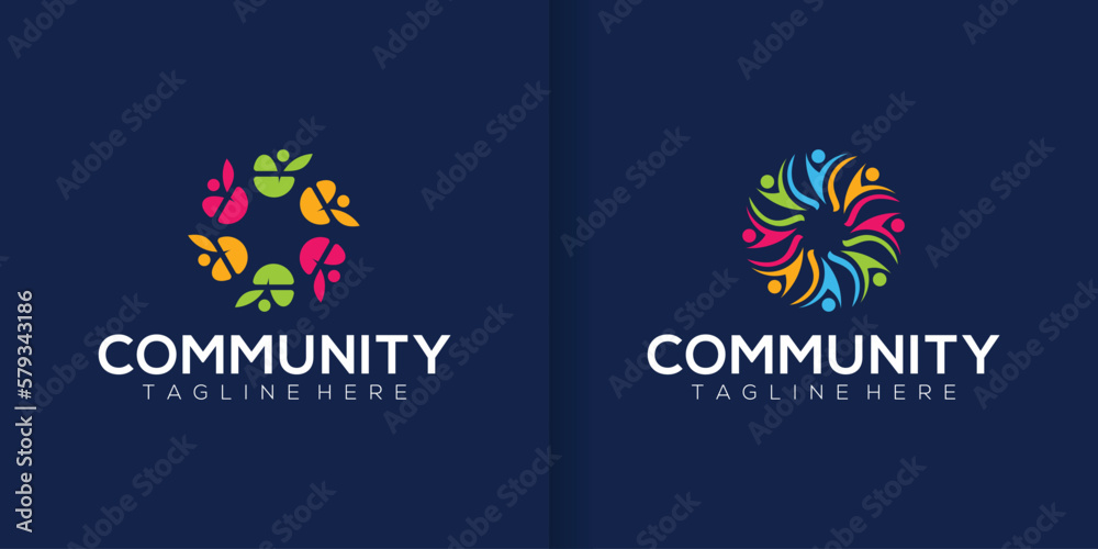 Abstract People symbol, togetherness and community concept design ...
