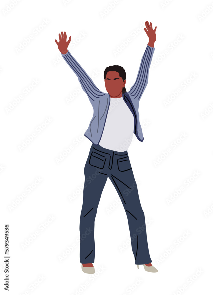 Businesswoman celebrating success and victory. Girl Winner rejoicing ...