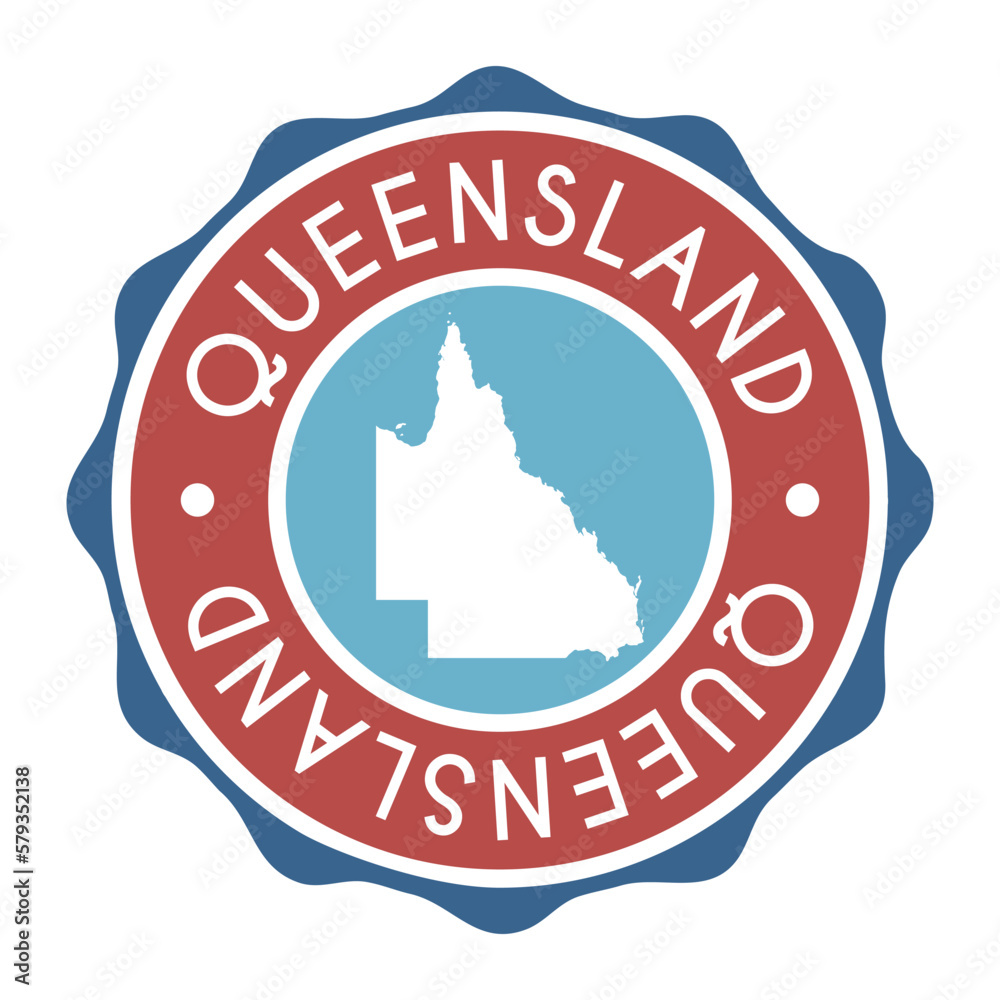 Queensland, Australia Badge Map Vector Seal Vector Sign. National ...