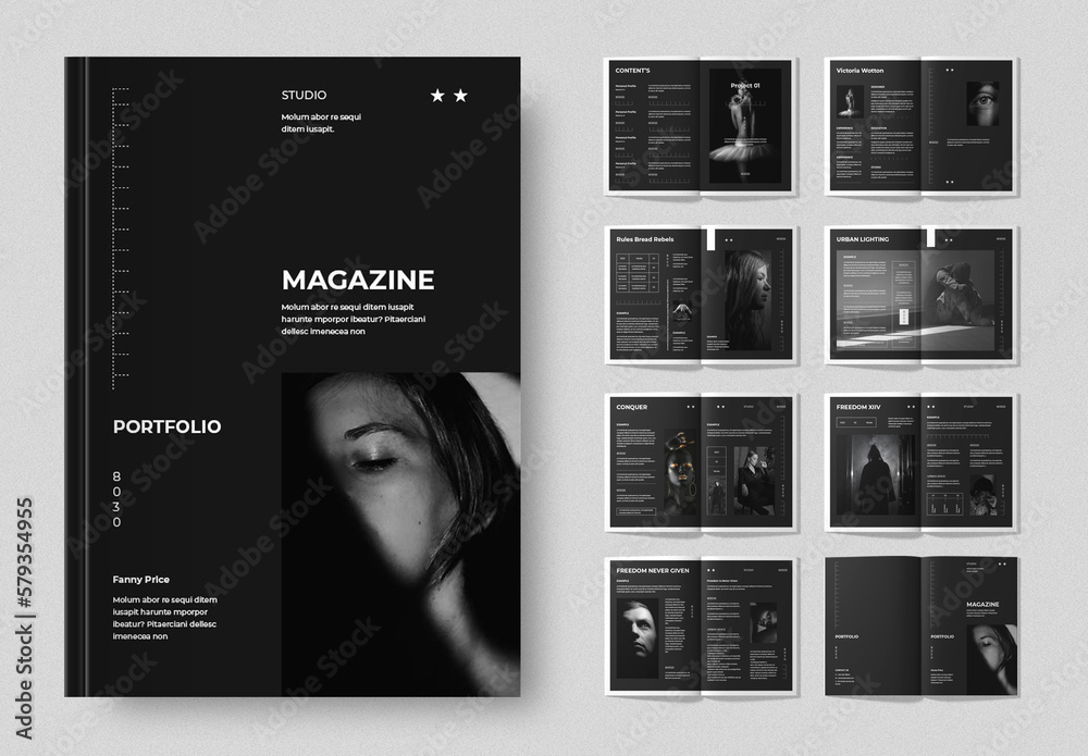 Portfolio Magazine Layout Stock Template | Adobe Stock