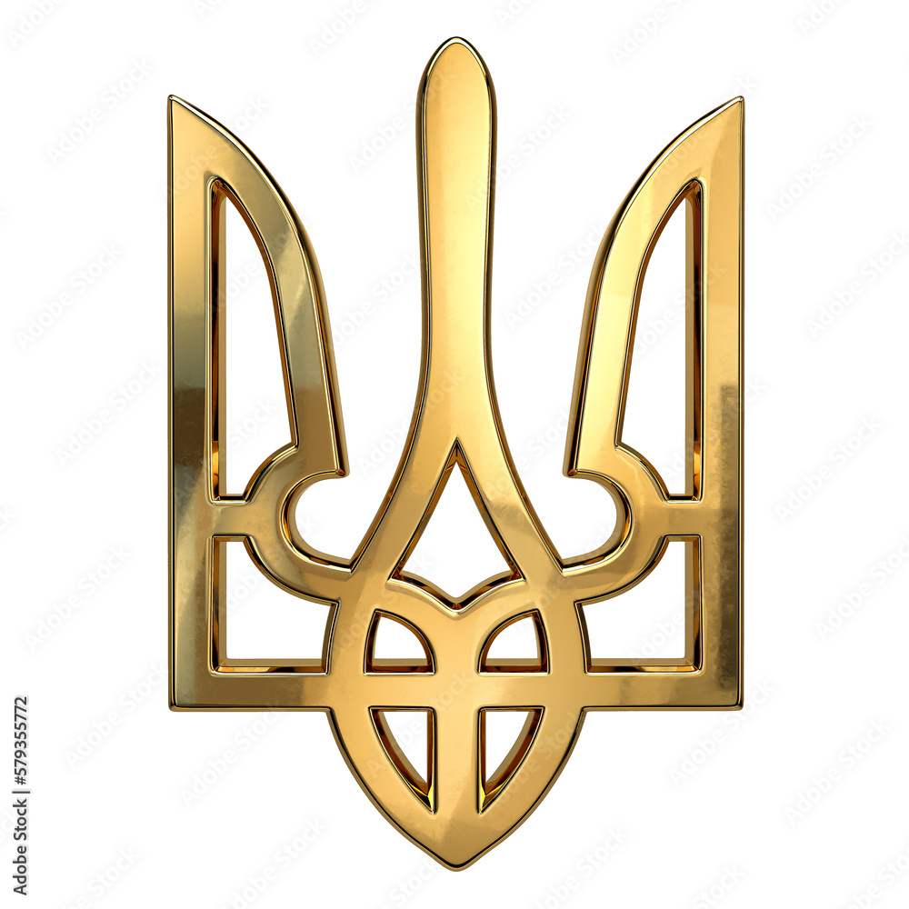 Coat of Arms of Ukraine. State emblem National. Ukrainian symbol. 3D ...
