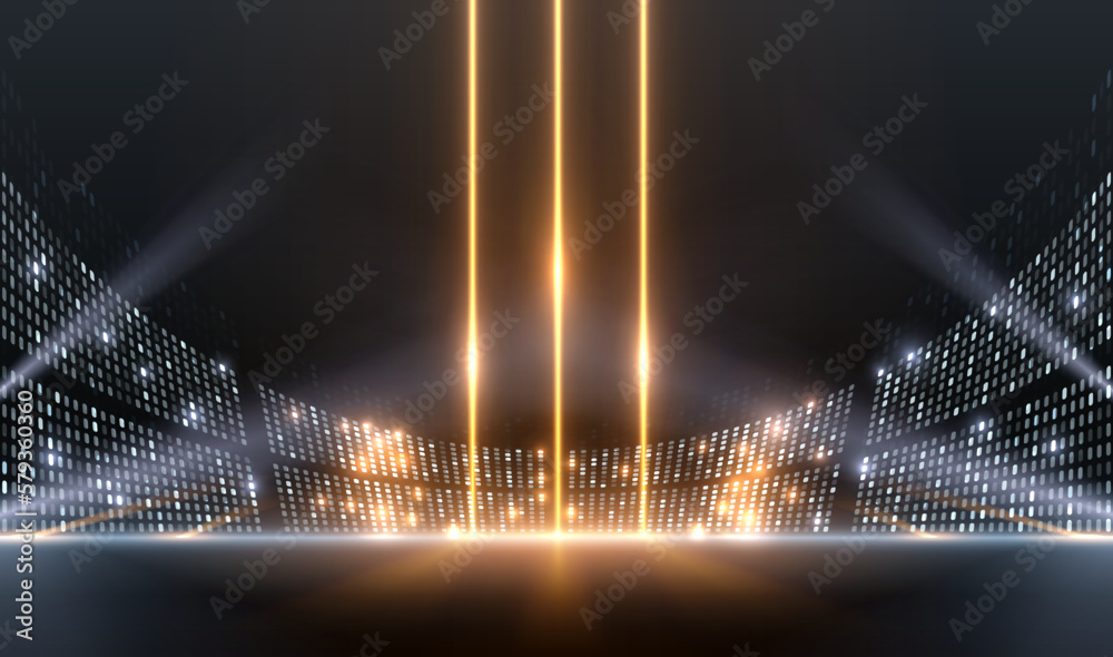 Gold and white stadium light effect background Stock Vector | Adobe Stock