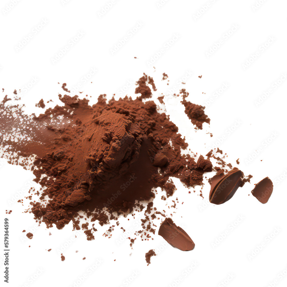 Cocoa powder on transparent background for ads banner,packaging ...