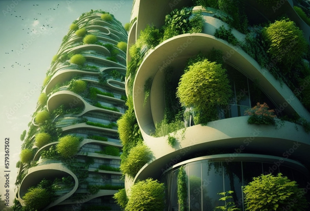 Ai-Generated Render of a Modern, Sustainable, Eco-Friendly Vertical ...