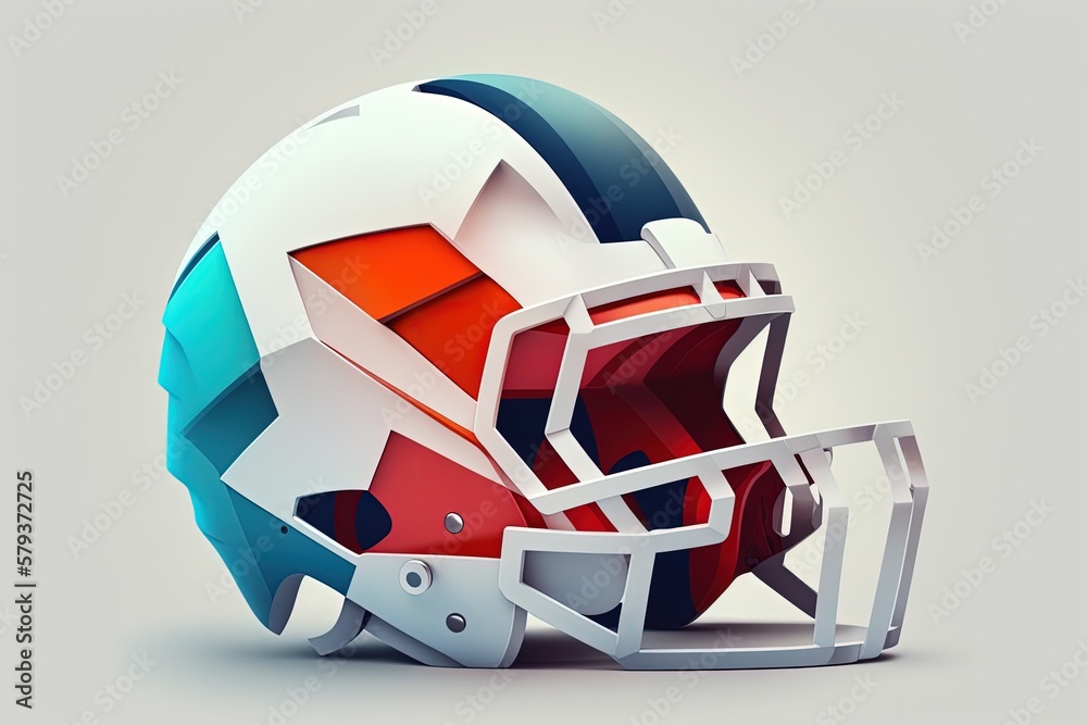 American football helmet illustration, sports concept, white background ...