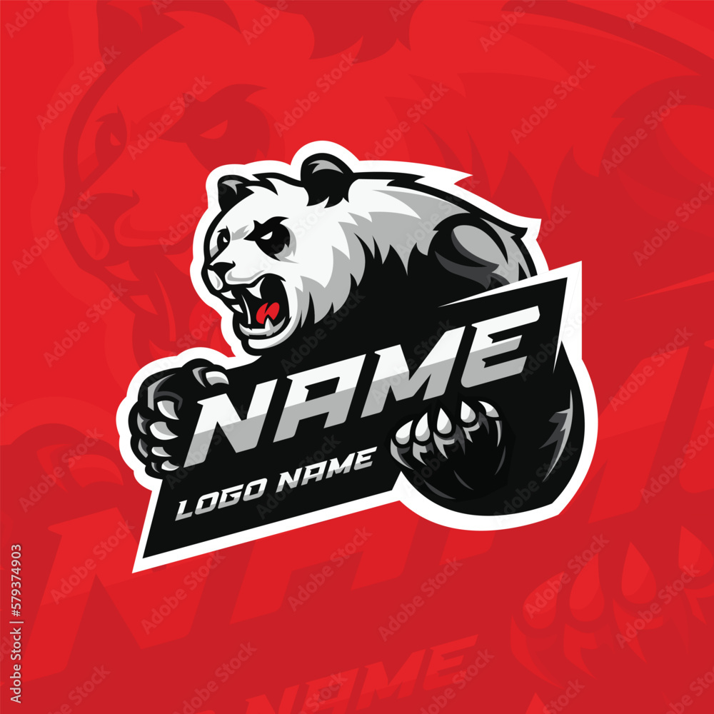 Vector Panda Mascot Gamer Logo Illustration for Gamer Stock Vector ...