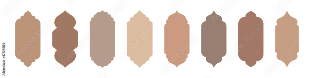 Islamic vector shape of a window or door arch. Arab frame set. Ramadan ...