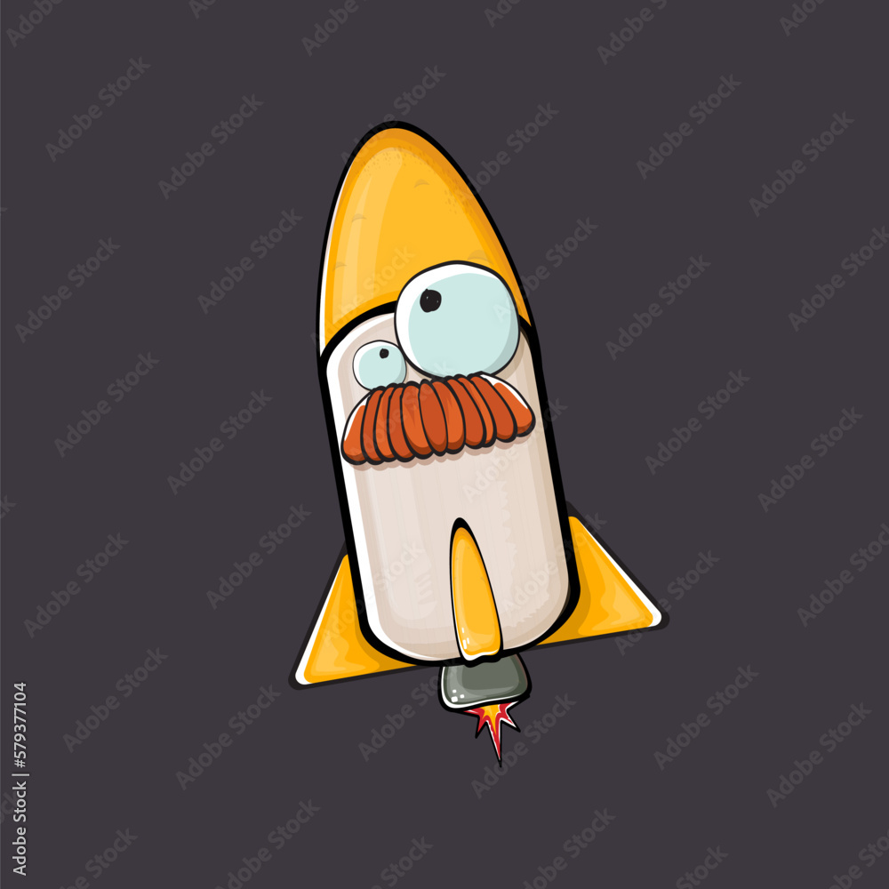 Rocket spaceship character. Cartoon space rocket isolated on space ...