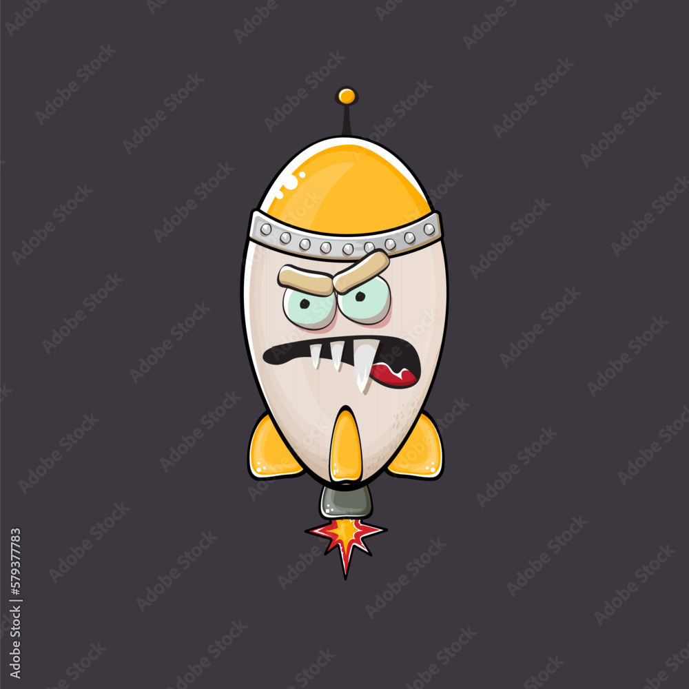 Rocket spaceship character. Cartoon space rocket isolated on space ...