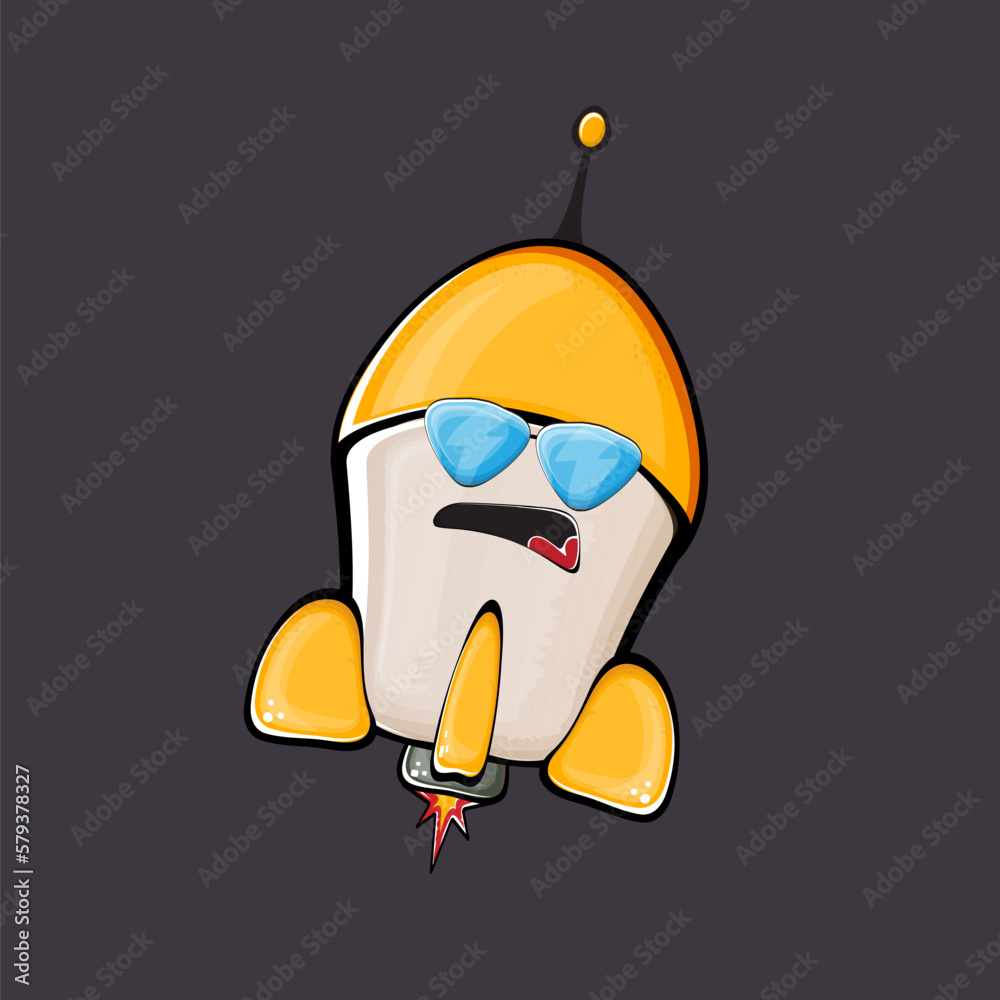 Rocket spaceship character. Cartoon space rocket isolated on space ...