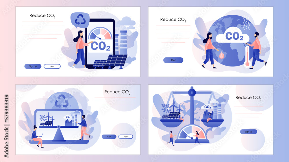 Sustainability concept. Reduce emission CO2. Net zero emissions and carbon dioxide neutral ...