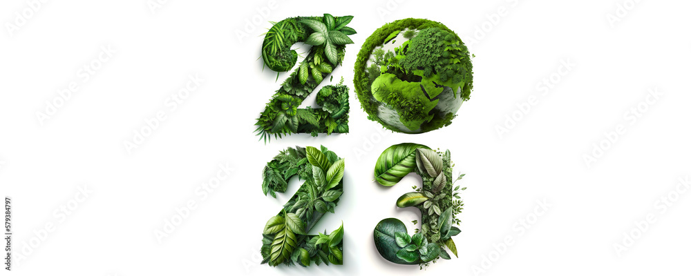 New year 2023 green recycling and save our planet and earth environment ...