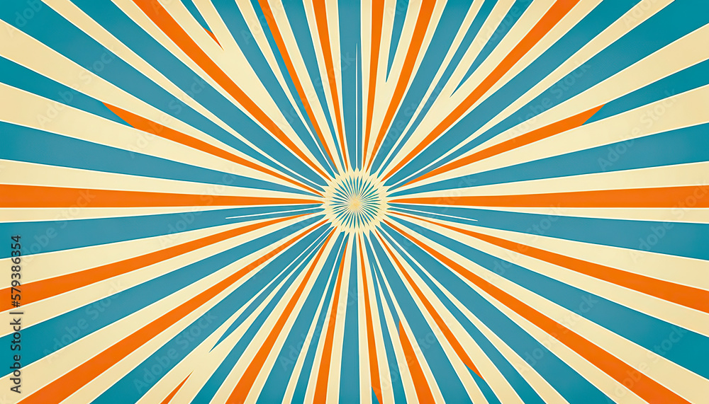 Starburst sunburst background pattern in blue vintage color palette ...