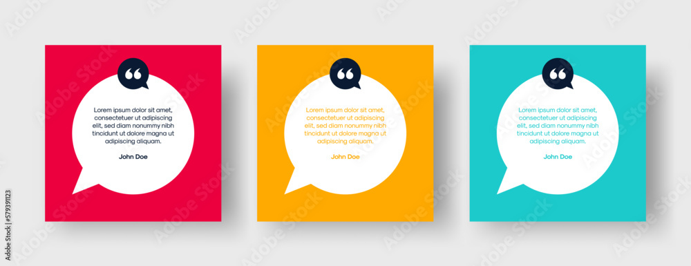 Speech Bubble Quote Template Set. Blank Speech Bubble Frame with ...