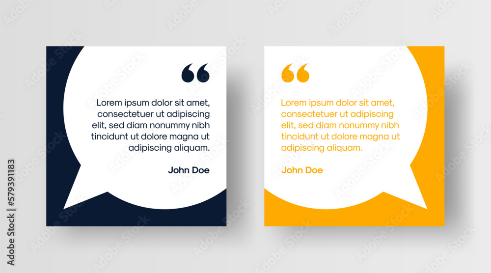 Speech Bubble Quote Template Set. Blank Speech Bubble Frame with ...